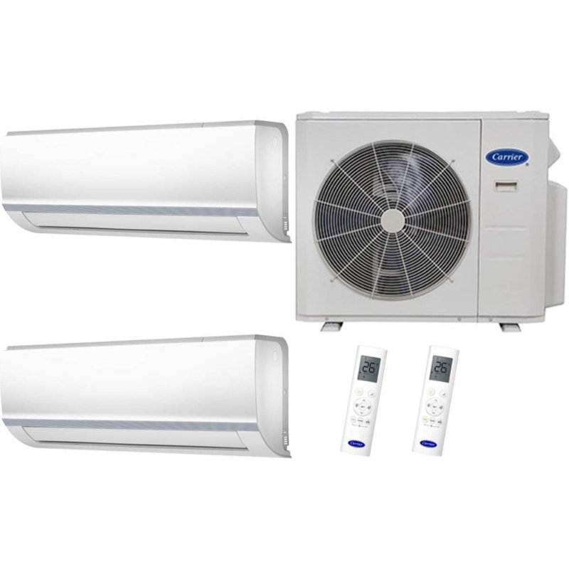 Carrier Multi Zone Comfort Series 18,000 BTU Energy Star Ductless Mini Split Air Conditioner ...